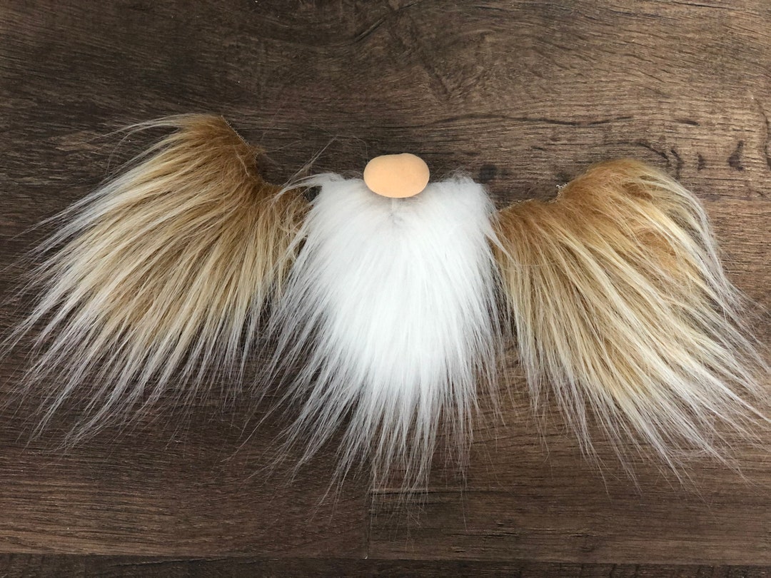 3x Pre Cut Gnome Beard White Gnome Beard Faux Fur Beards - Etsy