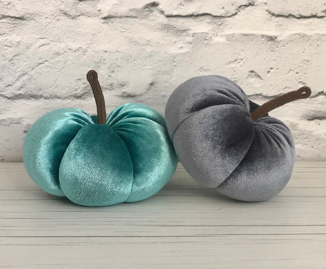 Grey and Aqua Pumpkin Decor Turquoise Pumpkin Turquoise Halloween Decor ...