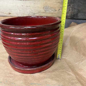 9" Glazed Ceramic Planter/pot Handmade Honeycomb Style 9 Inch With ...