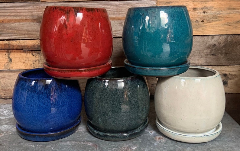6" Ceramic Planter/pot Handmade Minimalist Style 6 Inch With Drainage ...