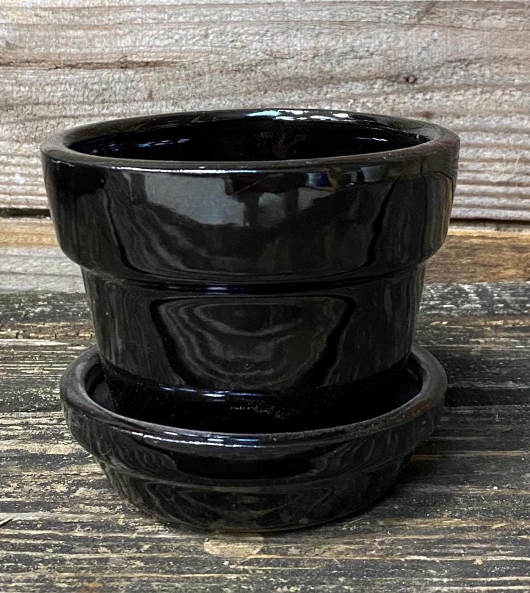 5" Glazed Ceramic Planter/pot Handmade 5 Inch With Drainage and ...