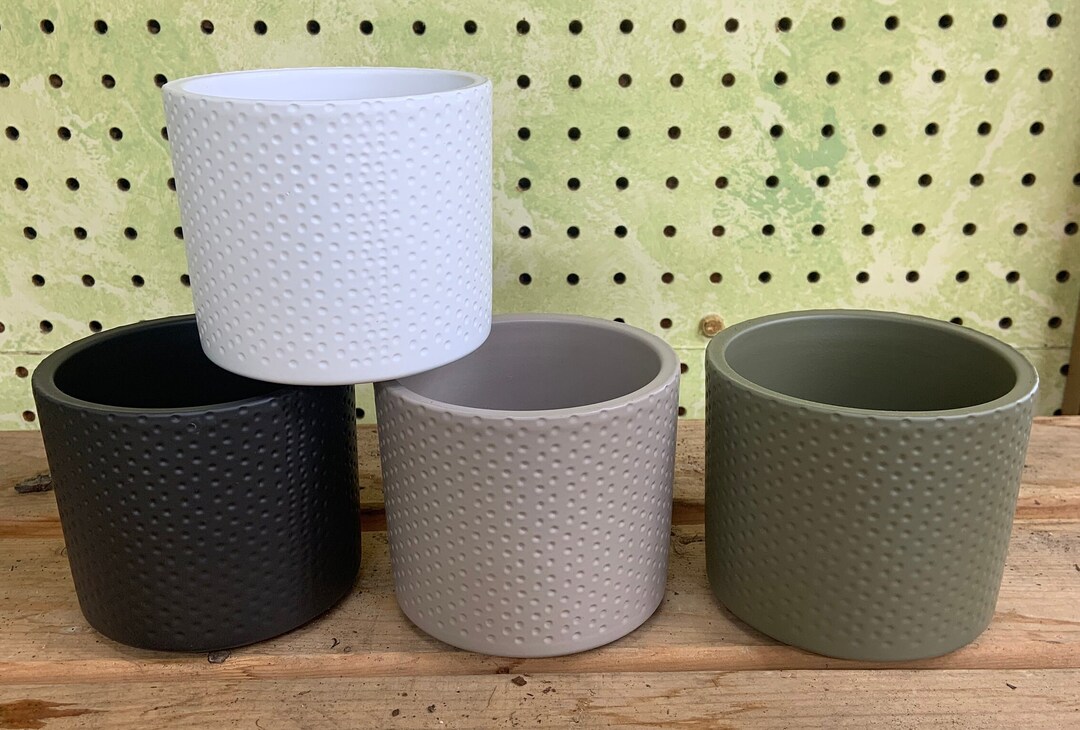 4 Glazed Ceramic Slip Pot Planter/pot Dimpled Handmade 4 Inch - Etsy