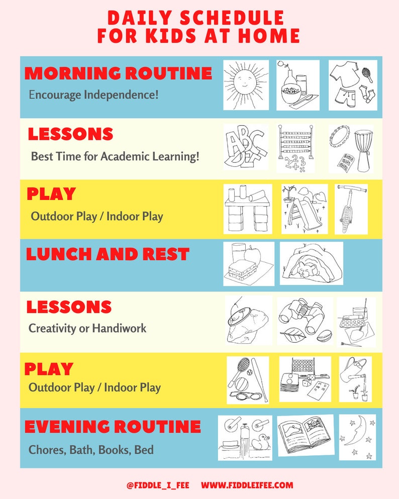 VISUAL SCHEDULE BUNDLE, Printable, Toddler Preschool Kids Homeschool ...