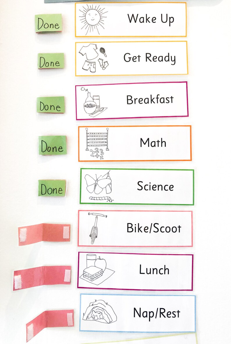 VISUAL SCHEDULE BUNDLE, Printable, Toddler Preschool Kids Homeschool ...