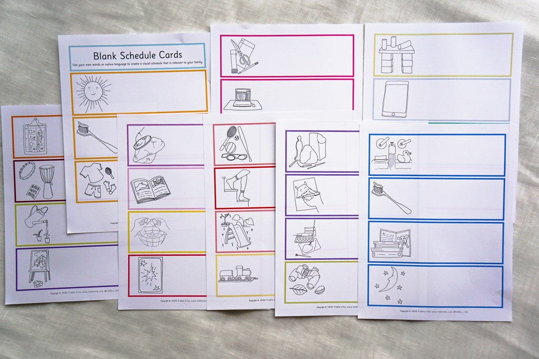 Visual Schedule Printable Cards, Pictures With No Words, Customize to ...