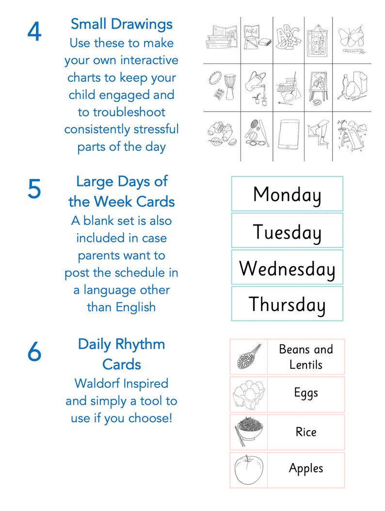 VISUAL SCHEDULE BUNDLE, Printable, Toddler Preschool Kids Homeschool ...