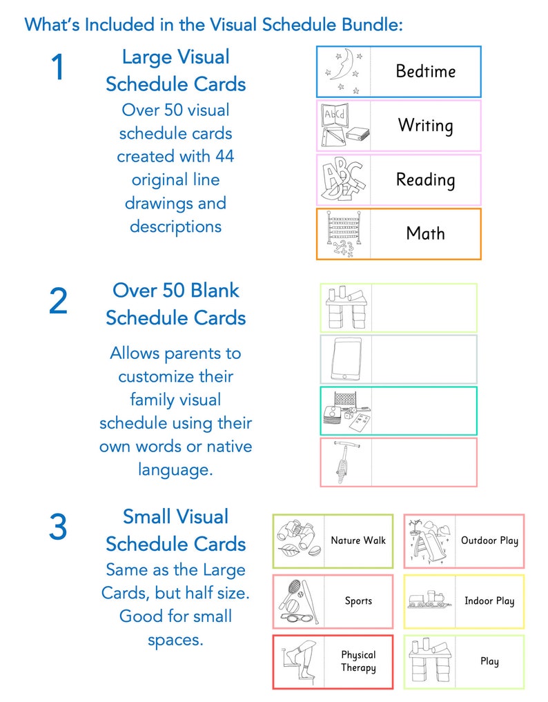 VISUAL SCHEDULE BUNDLE, Printable, Toddler Preschool Kids Homeschool ...