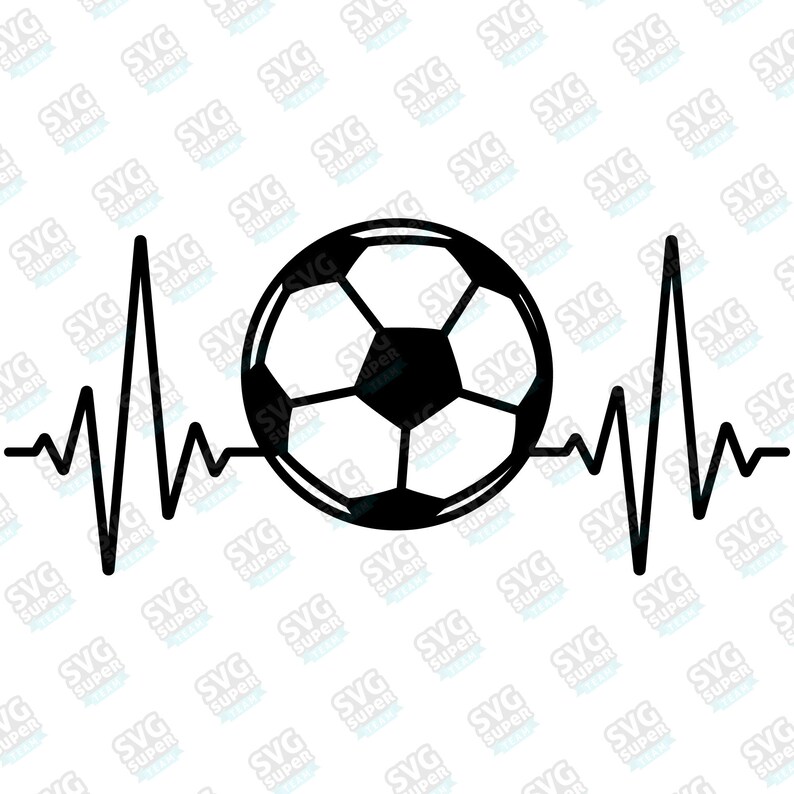 Soccer Heart Beat SVG, Electrocardiogram Pulse Rate Sports Player Shirt ...