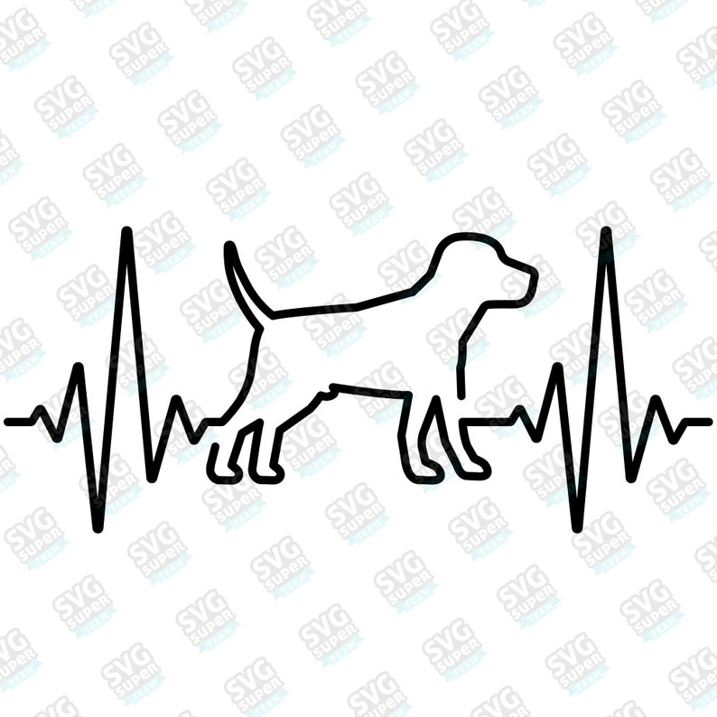 Dog Heart Beat SVG, Electrocardiogram Pulse Dog Digital Download File ...