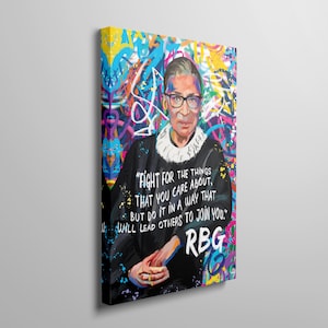 Ruth Bader Ginsburg Colorful Grafitti Pop Art With Quote - RBG Painting ...