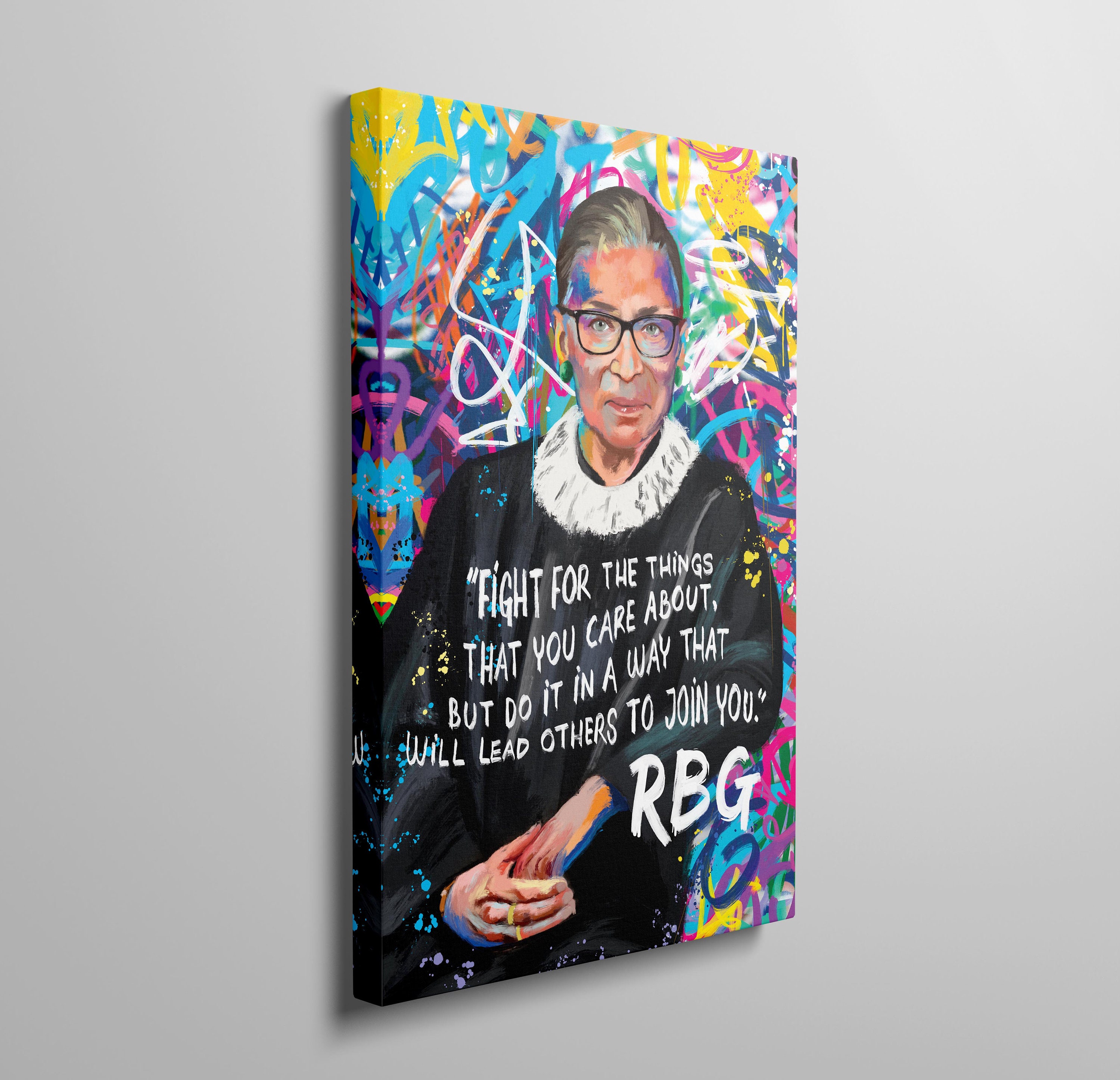 Ruth Bader Ginsburg Colorful Grafitti Pop Art With Quote - RBG Painting ...