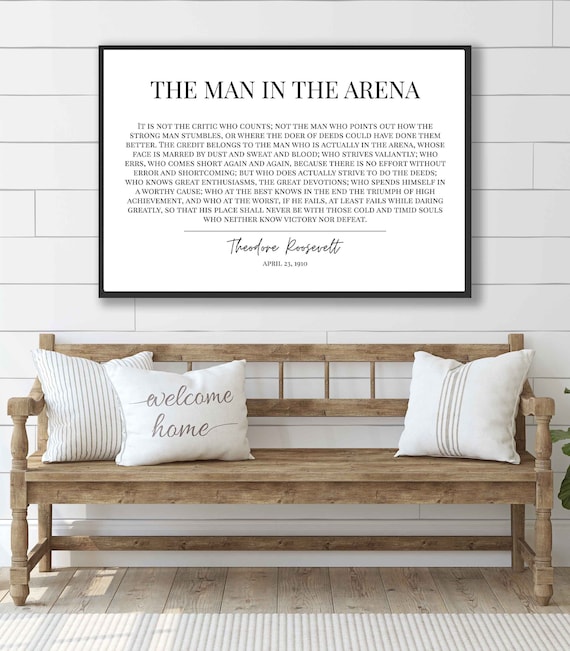 The Man in the Arena Sign the Man in the Arena Framed - Etsy