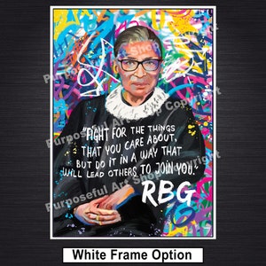 Ruth Bader Ginsburg Colorful Grafitti Pop Art With Quote - RBG Painting ...