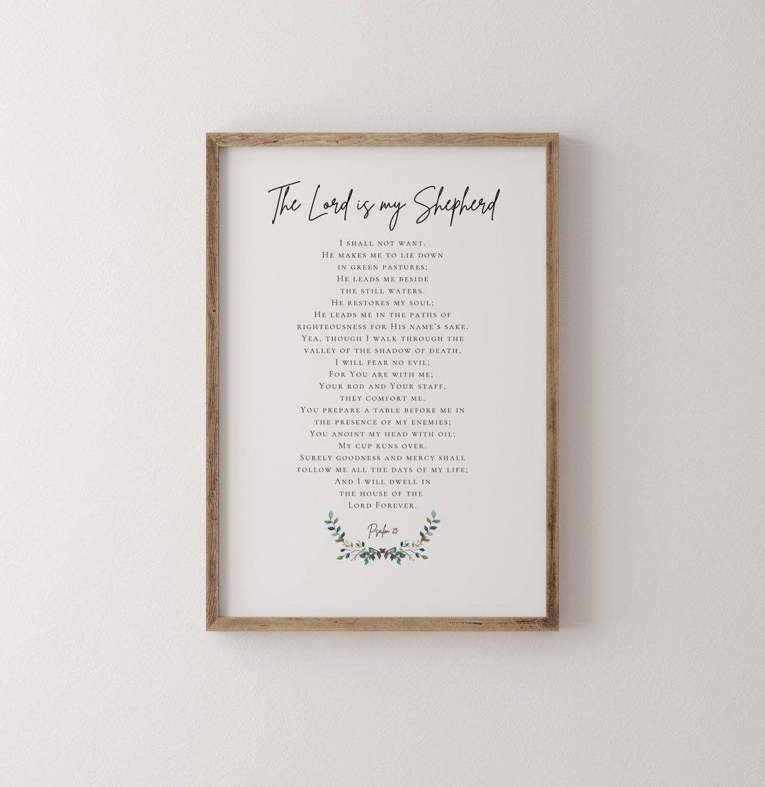 Lord is My Shepard Christian Art Canvas - Minimalist Bible Art ...