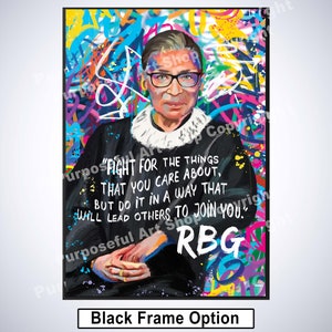 Ruth Bader Ginsburg Colorful Grafitti Pop Art With Quote - RBG Painting ...