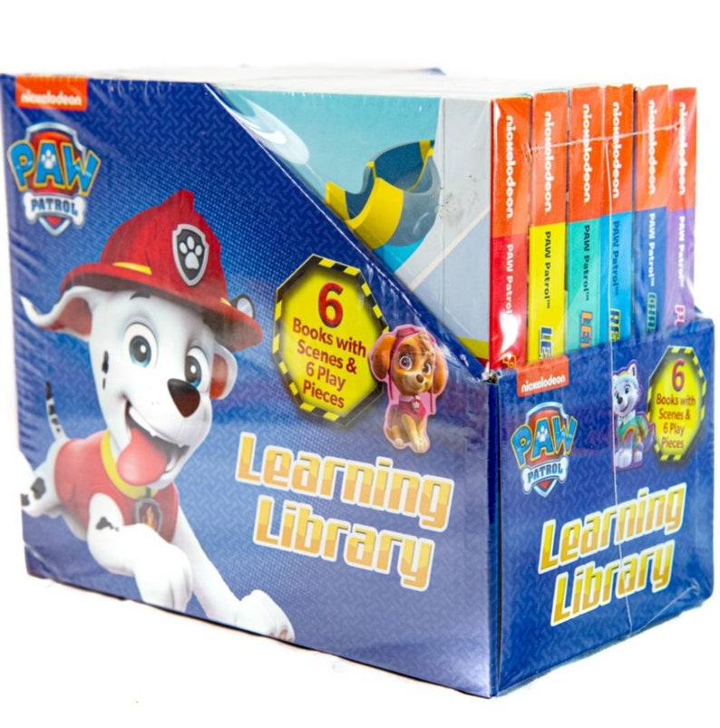 Paw Patrol Learning Library (6 Books With Scenes & 6 Play Pieces) - Etsy
