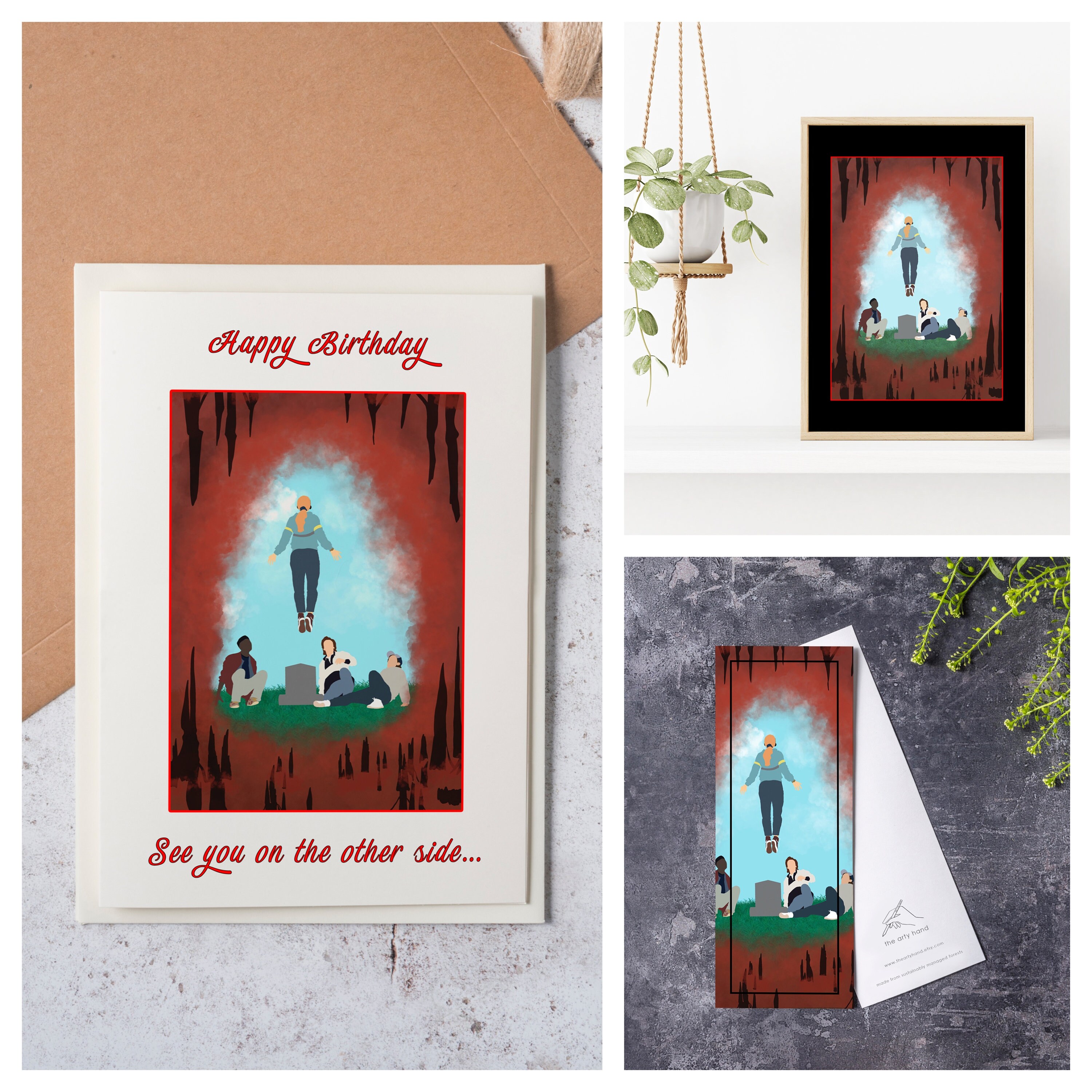 Stranger Things Greeting Cards A4 Poster Prints and Bookmarks - Etsy
