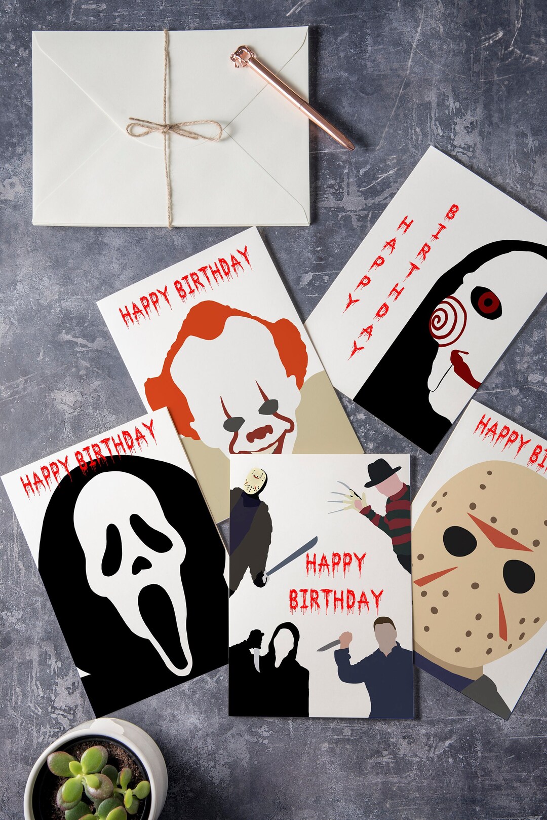 Slashers Greeting Cards Happy Birthday Presents for Women - Etsy
