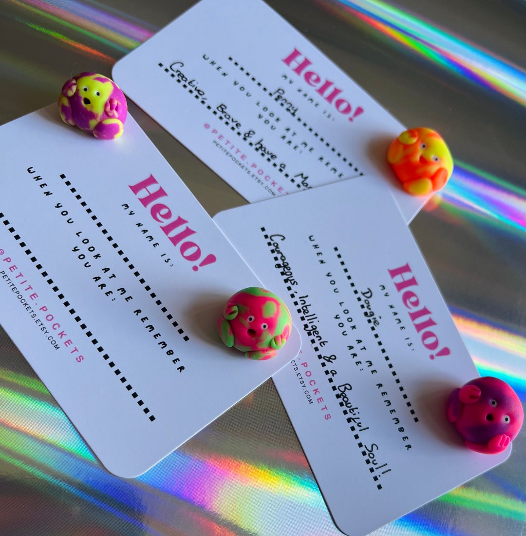 Neon Orange & Yellow Anxiety Worry Creature Monster Gift, Free Custom ...