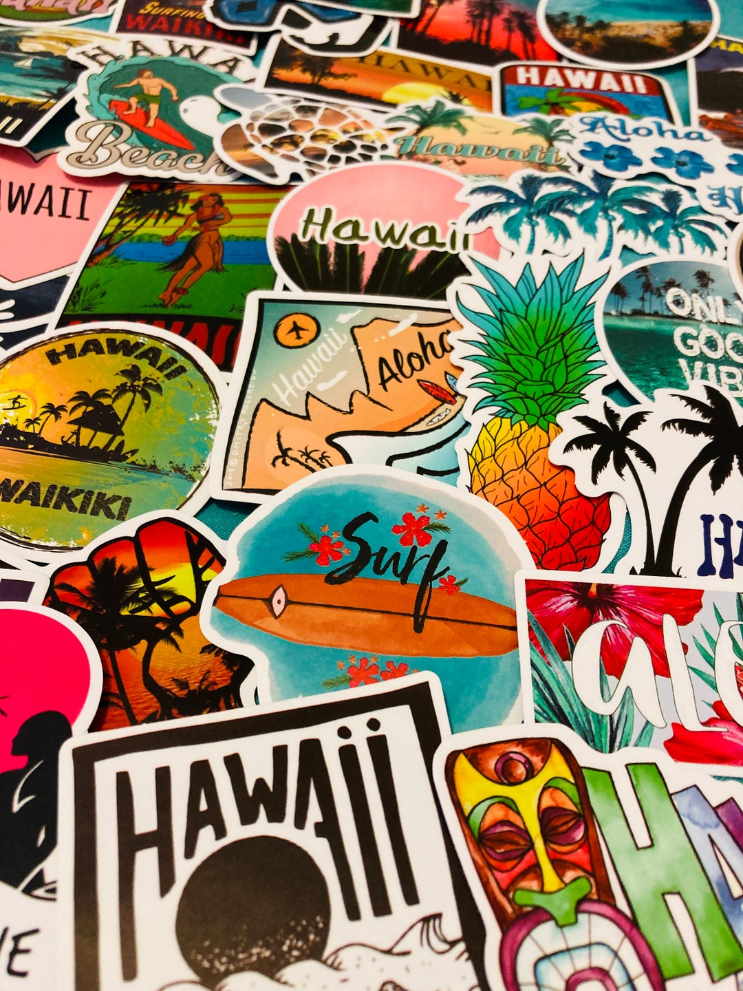 Hawaii Beach and Surf Sticker Pack, Random Variety of Stickers Set - Etsy