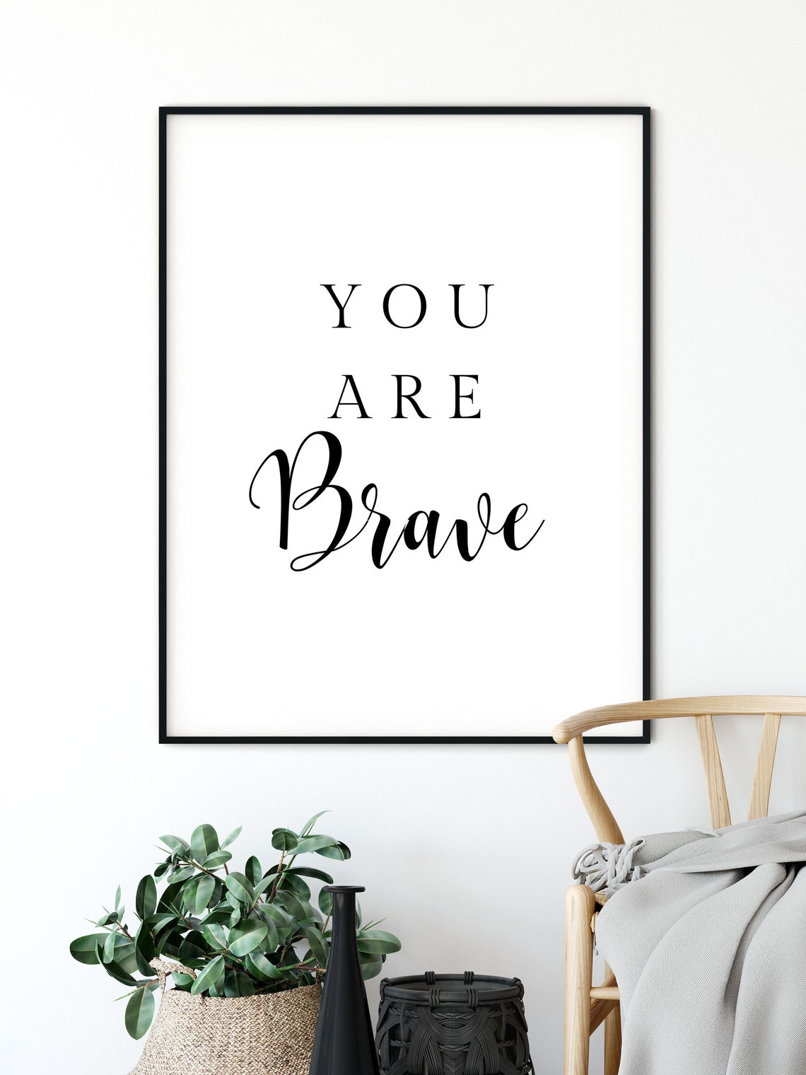You Are Brave Print Inspirational Wall Art Inspiring | Etsy