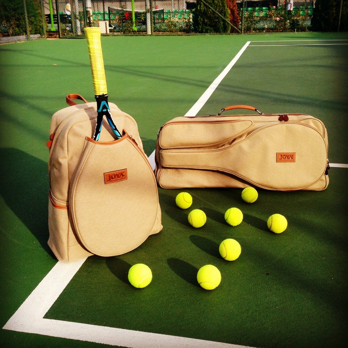 Joya 6 Racket Canvas and Leather Hand Made Tennis Bag - Etsy