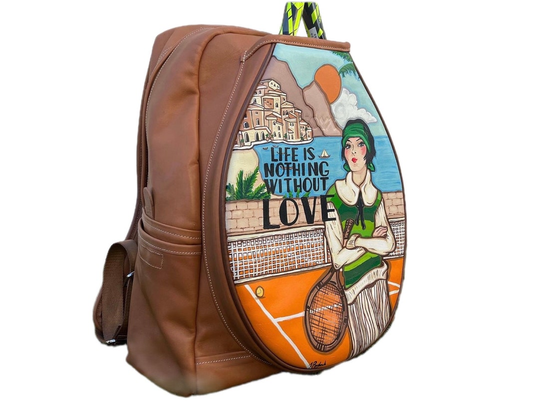 Custom Printed Original Leather Tennis Bag - Etsy