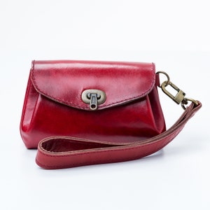 Small Red Leather Purse for Women - Etsy
