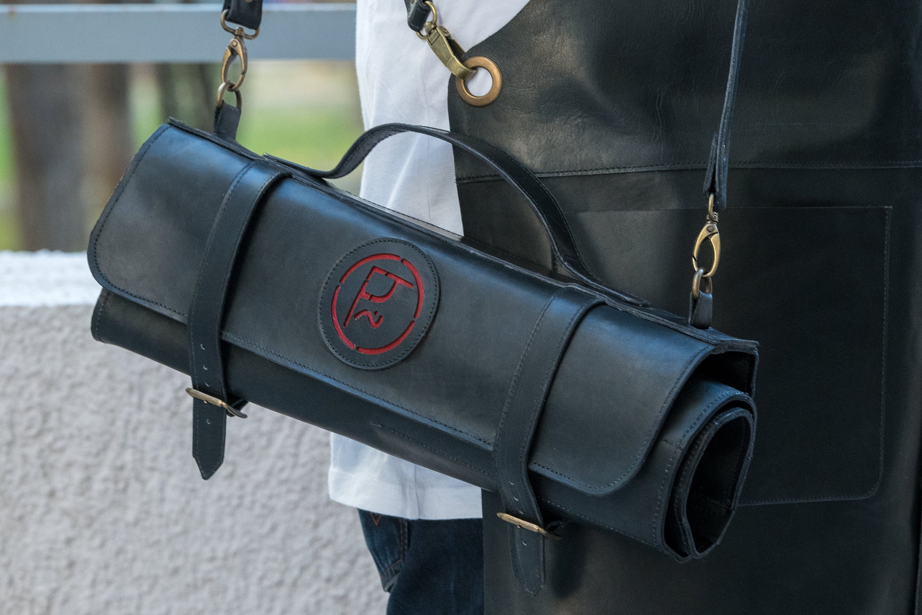 Black Leather Knife Roll Chef's Premium Quality | Etsy