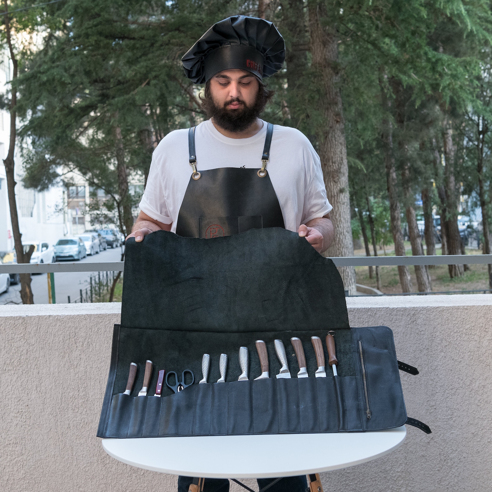 Black Leather Knife Roll Chef's Premium Quality | Etsy