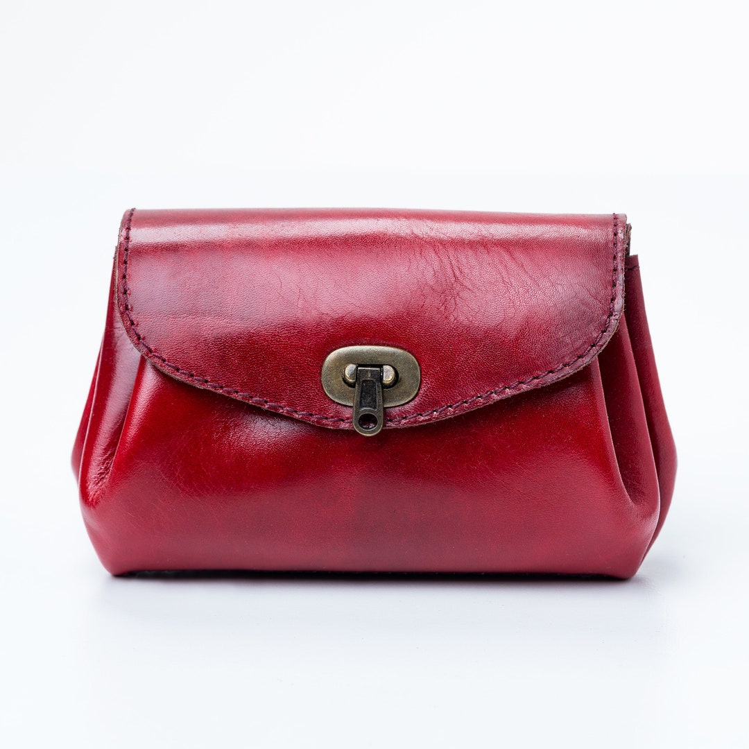 Small Red Leather Purse for Women - Etsy
