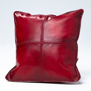 Red Leather Pillow Cover - Etsy