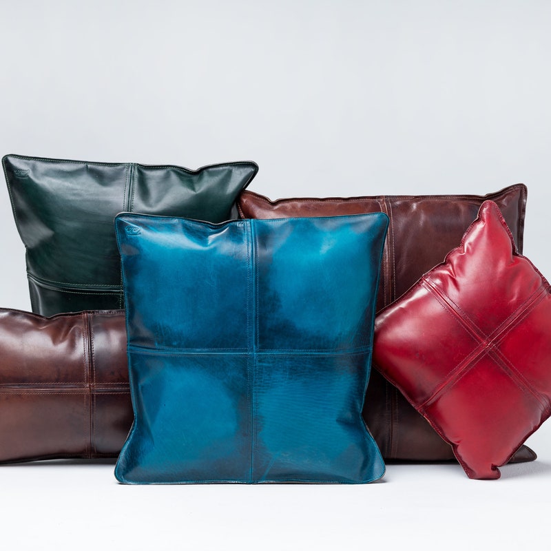 Leather Pillow - Etsy
