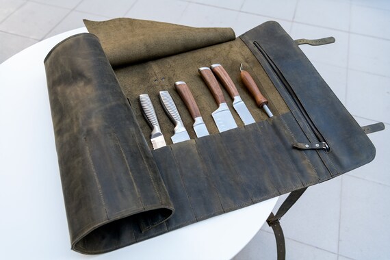 Leather Knife Roll | Etsy
