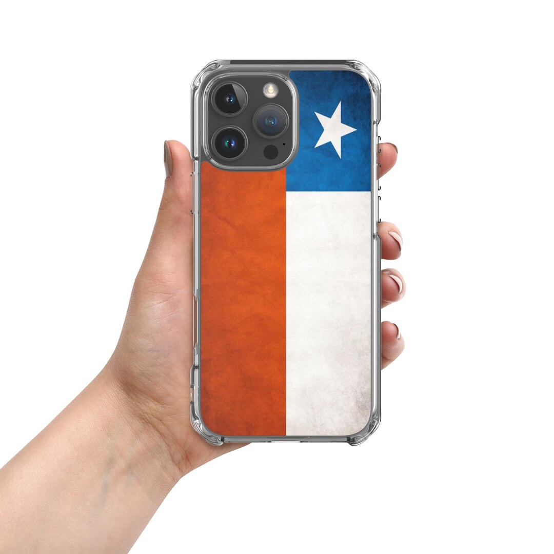 Chile Flag Phone Case Clear Magsafe® iPhone Case Red Blue Chilean Flag ...
