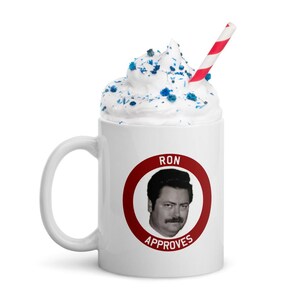 Ron Approves Mug Ron Swanson Parks and Recreation TV Show Fan Gift Idea ...