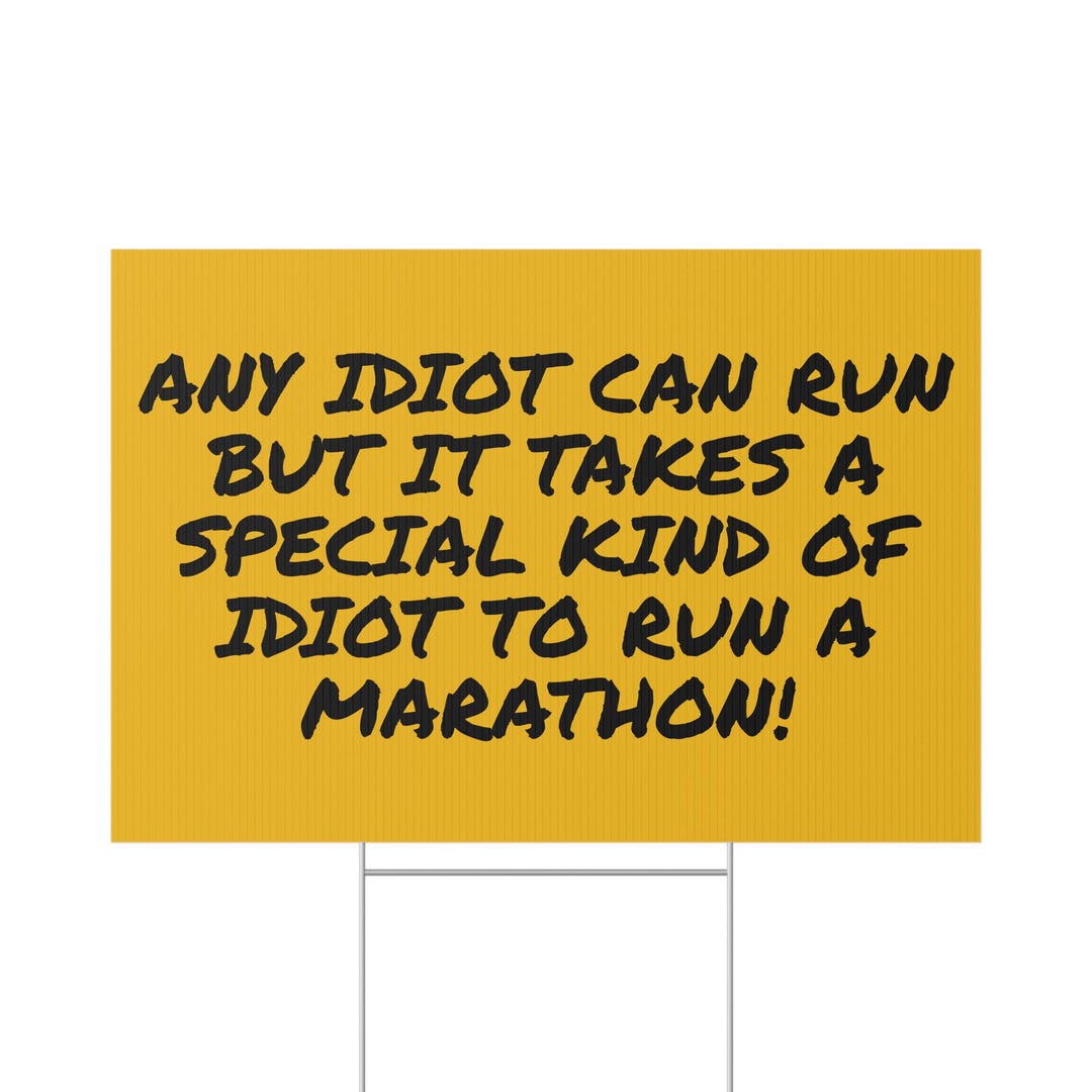 Funny Marathon Sign | Race Day Sign | Runner Gift | Custom Supporter ...