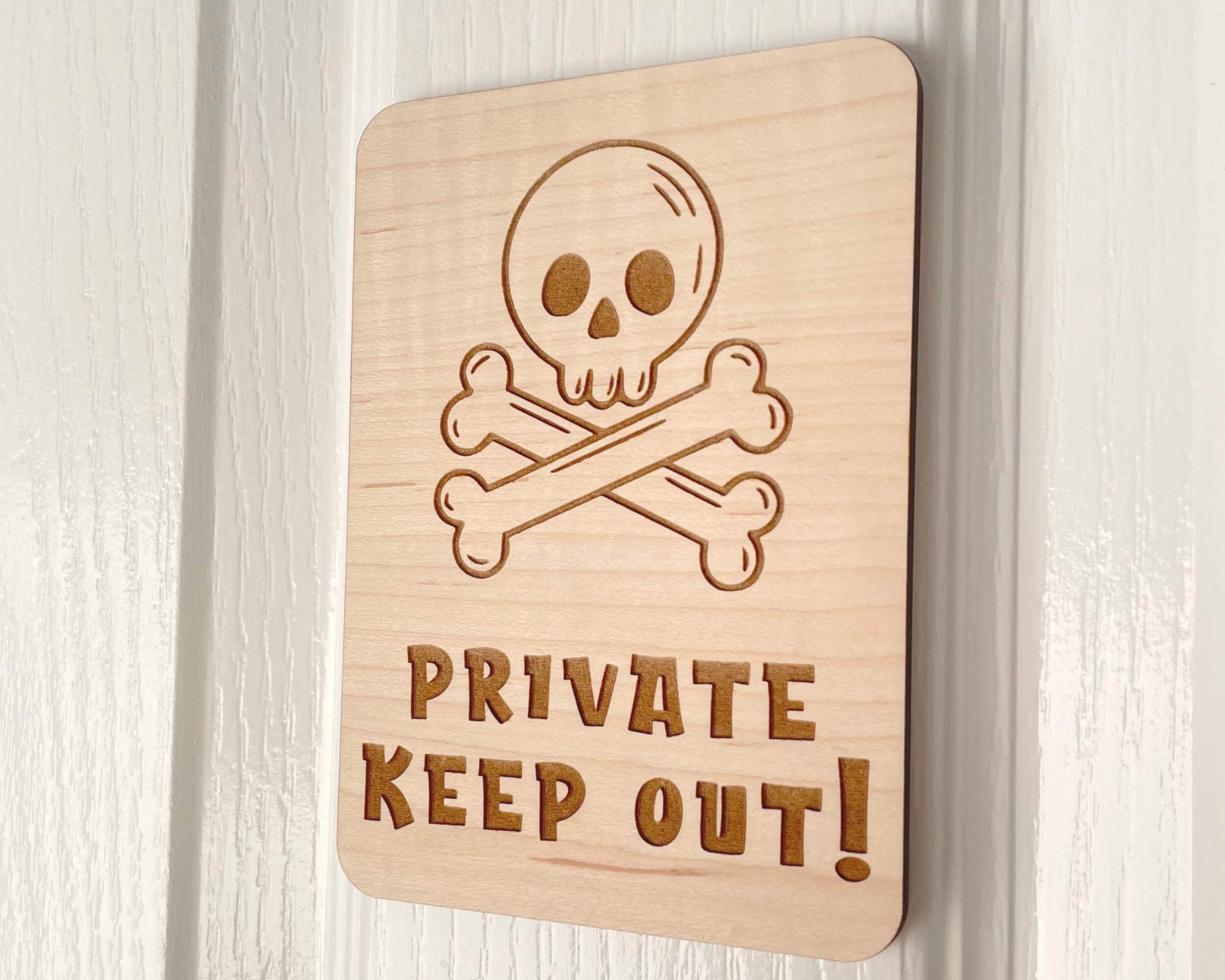 Keep Out Sign Bedroom Door Sign for Kids Wooden Skull and - Etsy