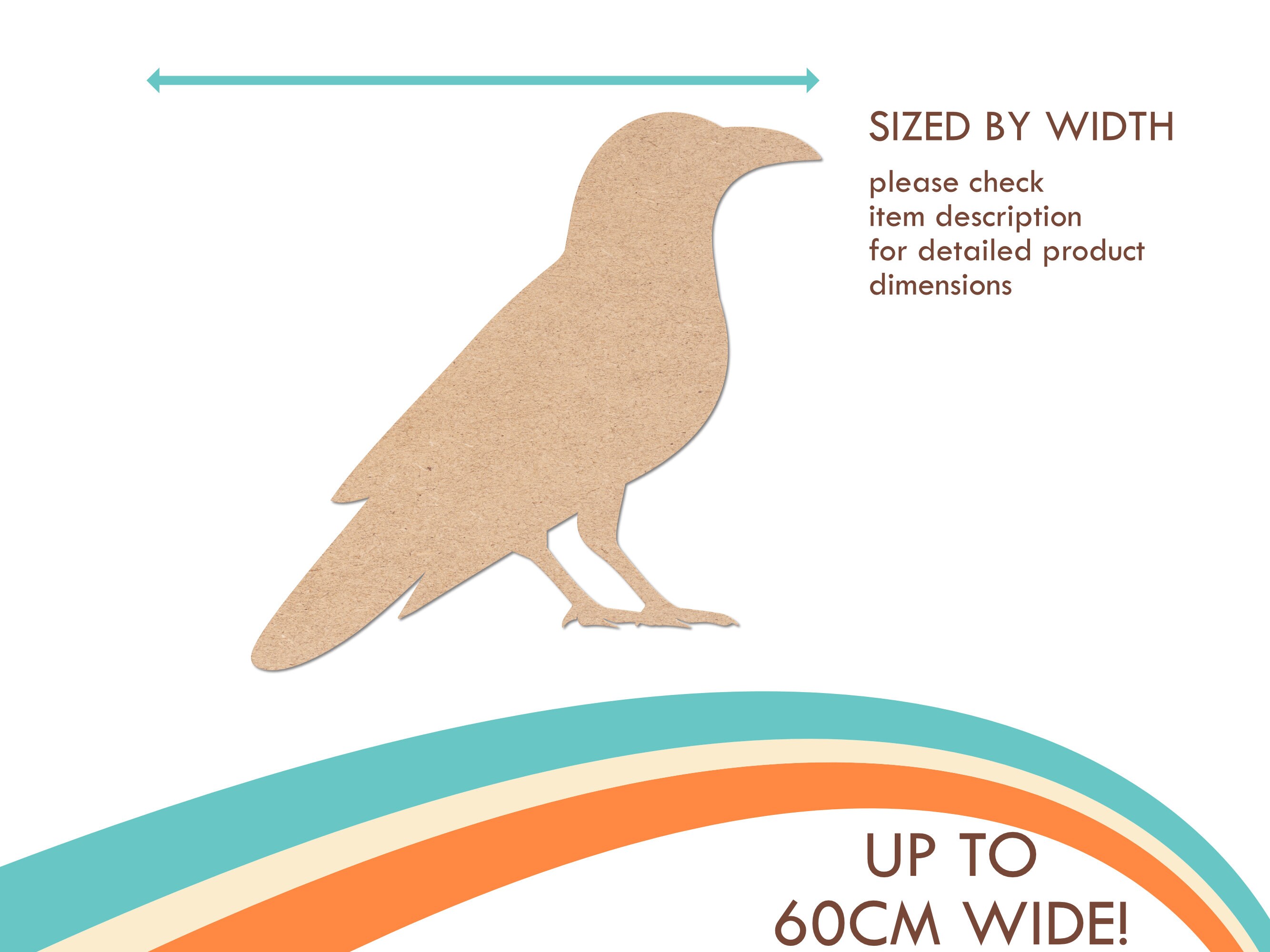 Giant Raven Wall Art, Large Craft Shape, Paint Your Own Raven, DIY Goth ...