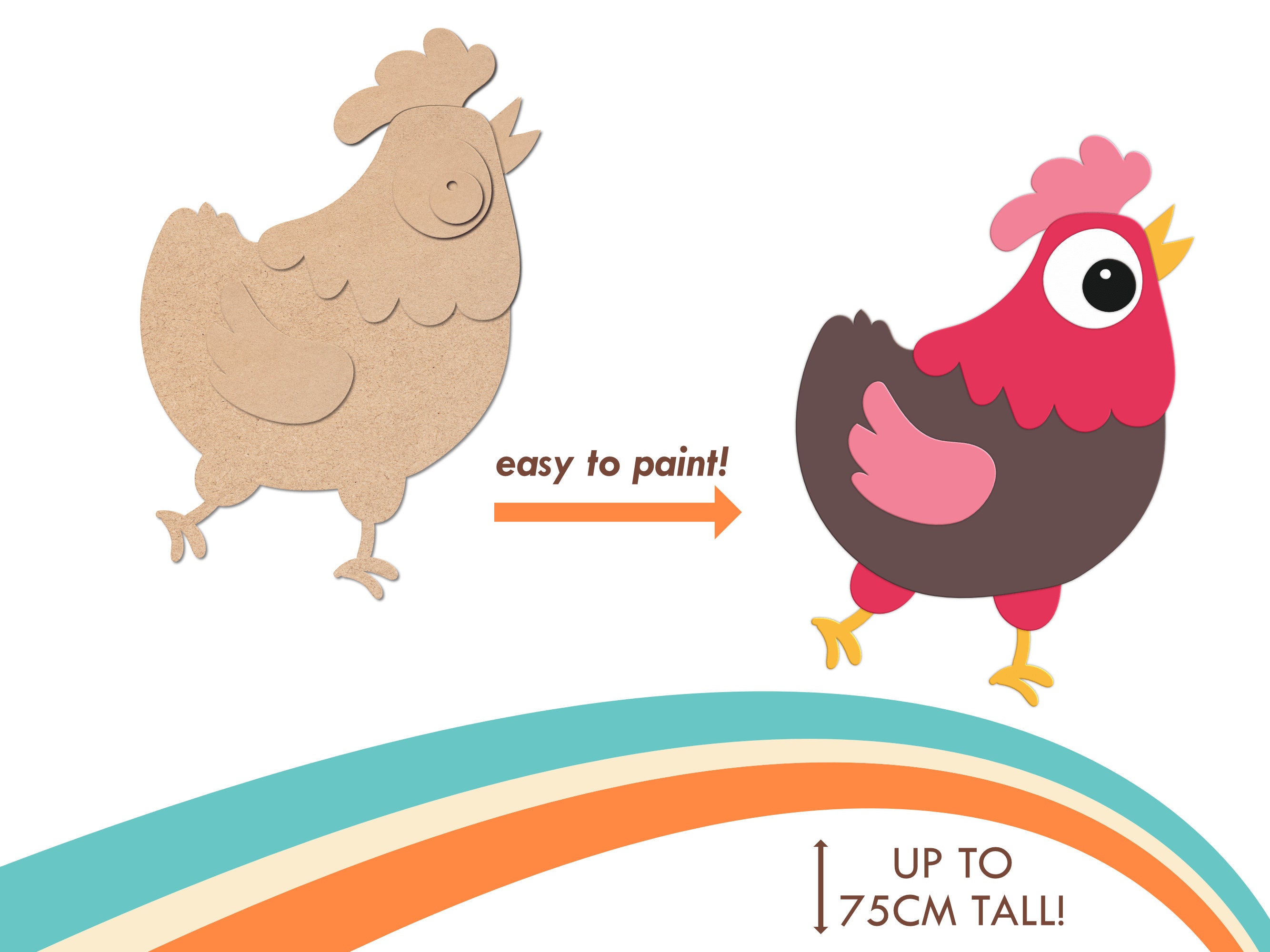 Giant Chicken MDF Shape Paint Your Own Chicken Decoration - Etsy