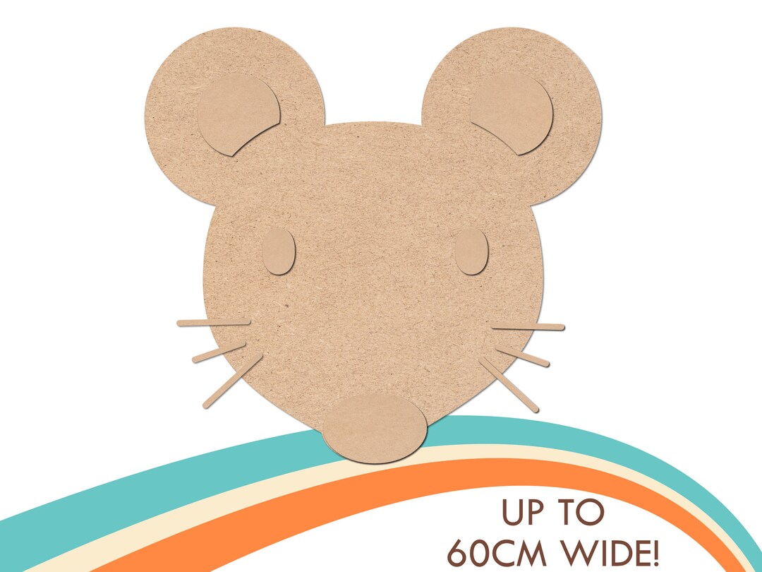 Giant Mouse Face Craft Shape MDF Mouse Paint Your Own - Etsy