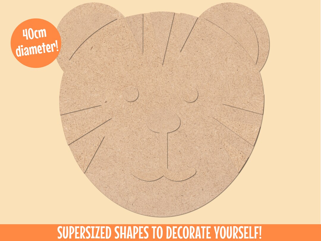 Giant Tiger Face Craft Shape Extra Large MDF Tiger Paint - Etsy