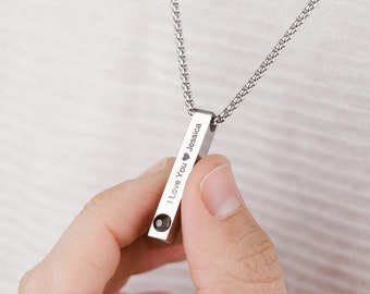 Photo Necklace for Men Projection Necklace for Men Men Memorial Gift Gift for Him Gift for Boyfriend Anniversary Gift for Him Etsy