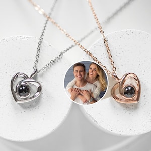 Heart Photo Necklace Picture Necklace Projection Necklace Heart Locket ...