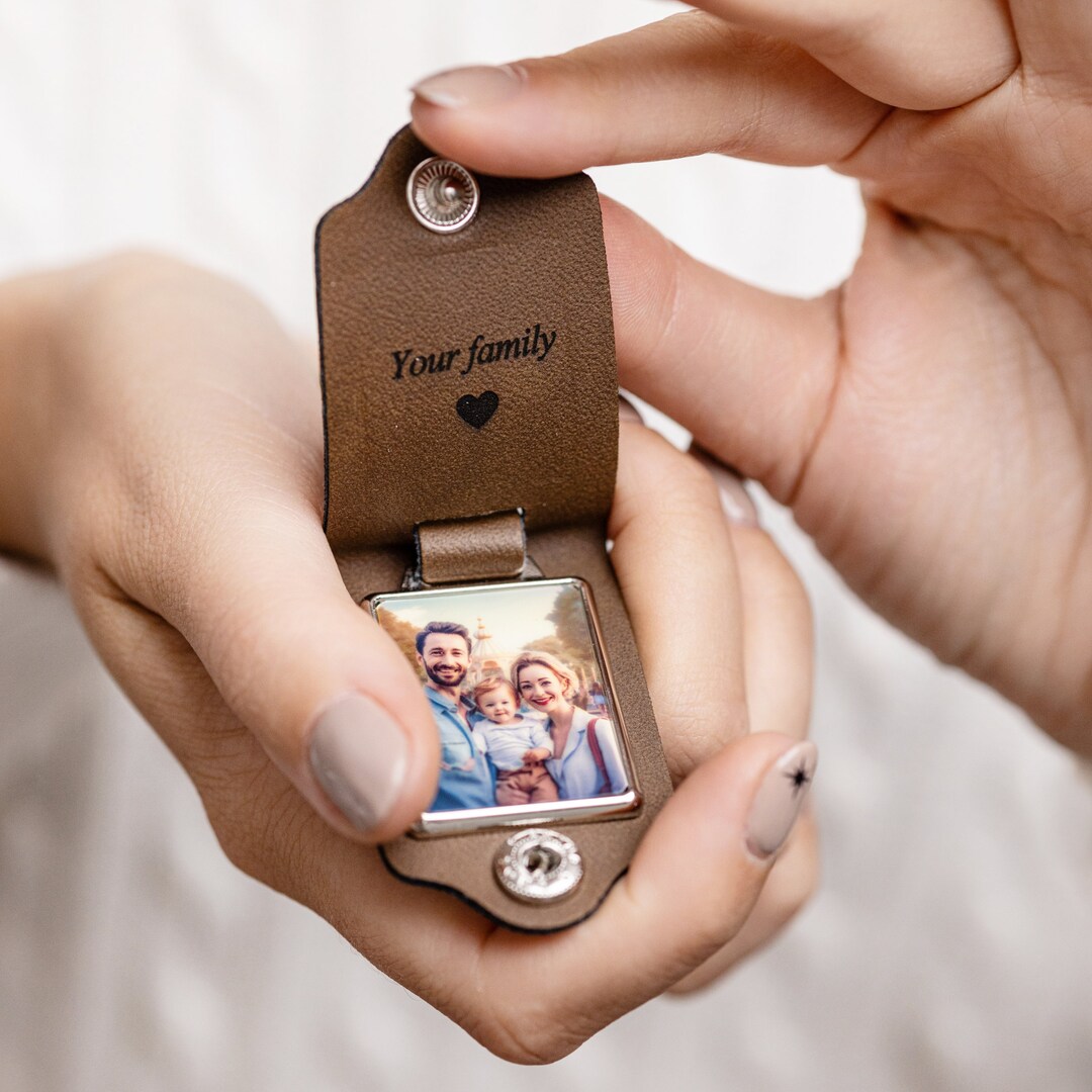 Photo Keychain Custom Leather Keychain Custom Keychain Leather Photo ...