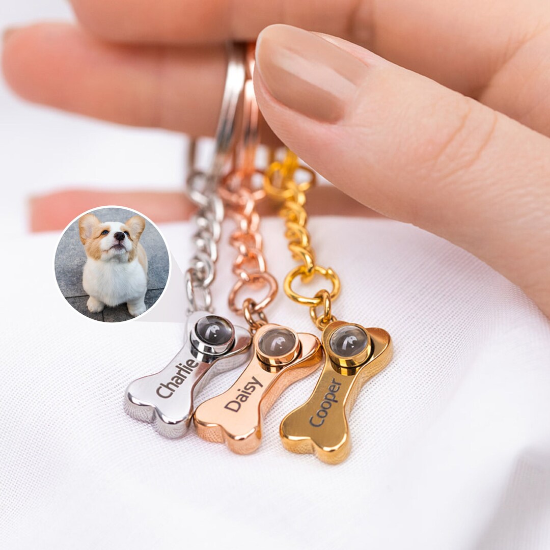 Dog Photo Keychain • Dog Memorial Gift • Projection Keychain • Pet ...