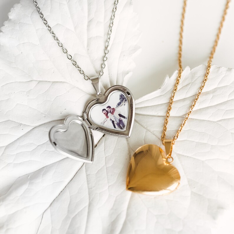 Heart Locket • Locket Necklace With Photo • Heart Necklace • Photo ...