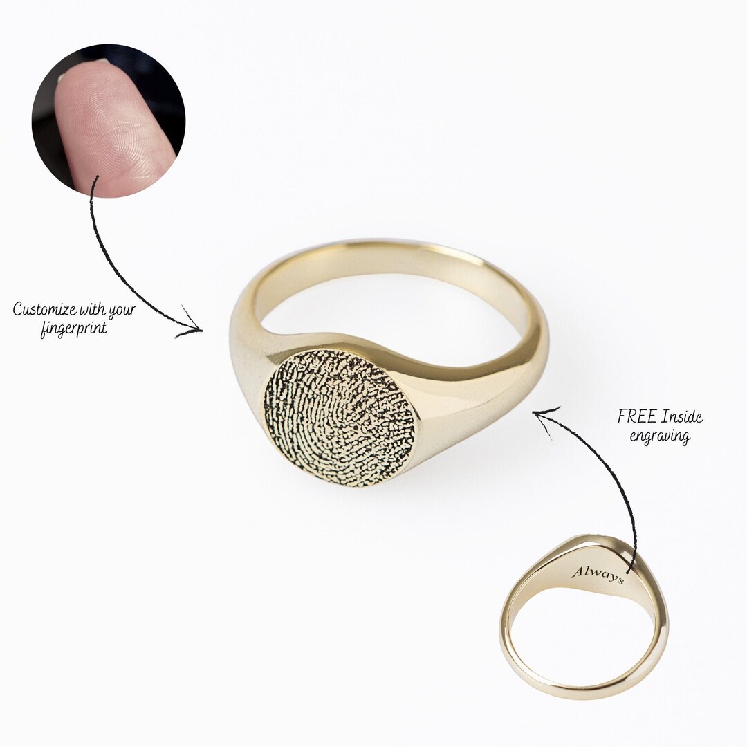 Fingerprint Ring, Fingerprint Jewelry, Personalized Ring, Couple Rings ...