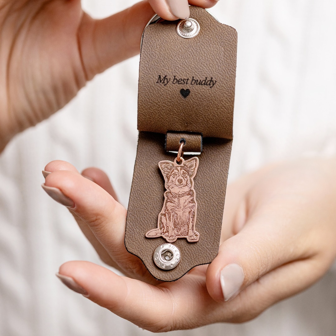 Custom Pet Keychain Pet Memorial Keychain Custom Leather Keychain Photo ...