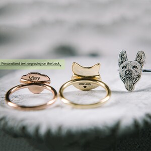Dog Photo Ring, Pet Face Engraving Ring, Dog Memorial Ring, Cat ...